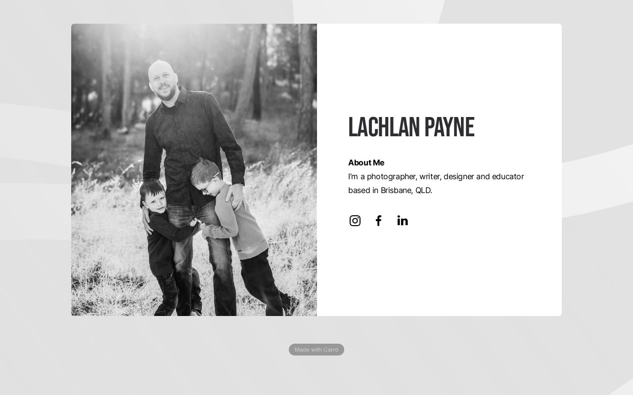 Lachlan Payne - Photographer, Writer, Designer, Educator